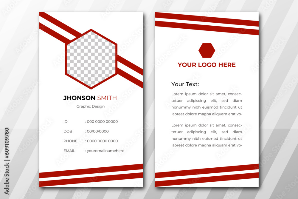 creative ID Card Template with an author photo place, Office Id Card ...