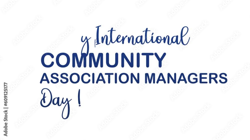 happy international community association managers day animation. 4k animated greeting card ...