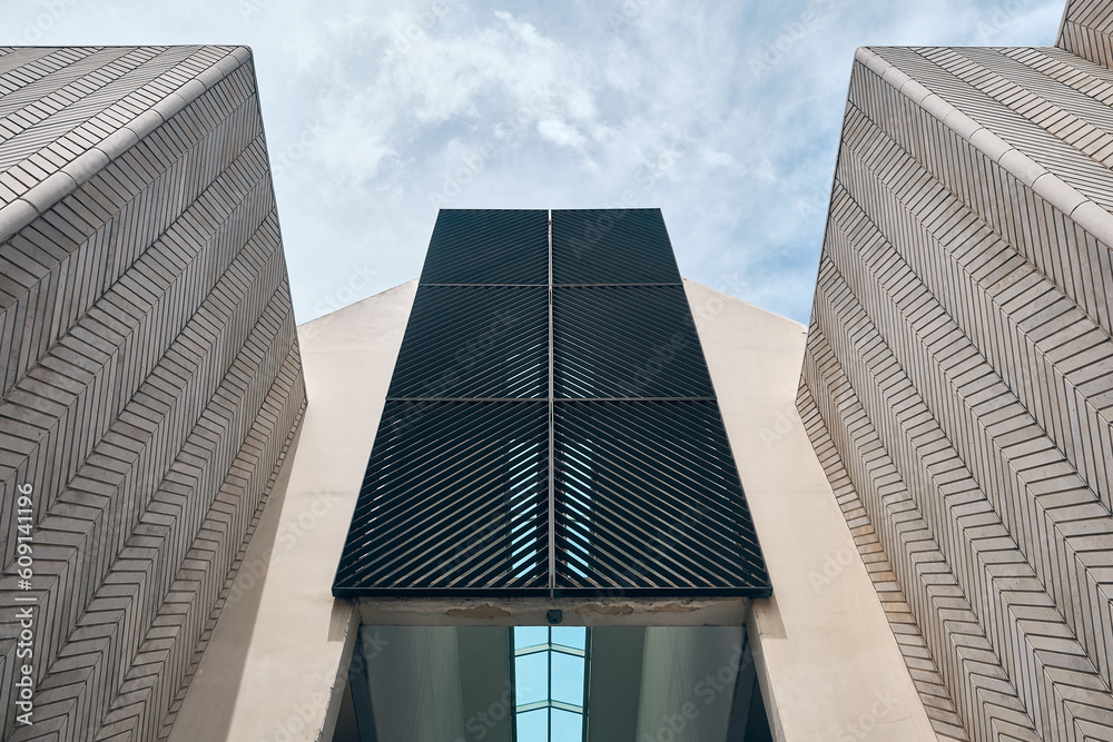 Facade of building at major commercial district in Beirut Central ...