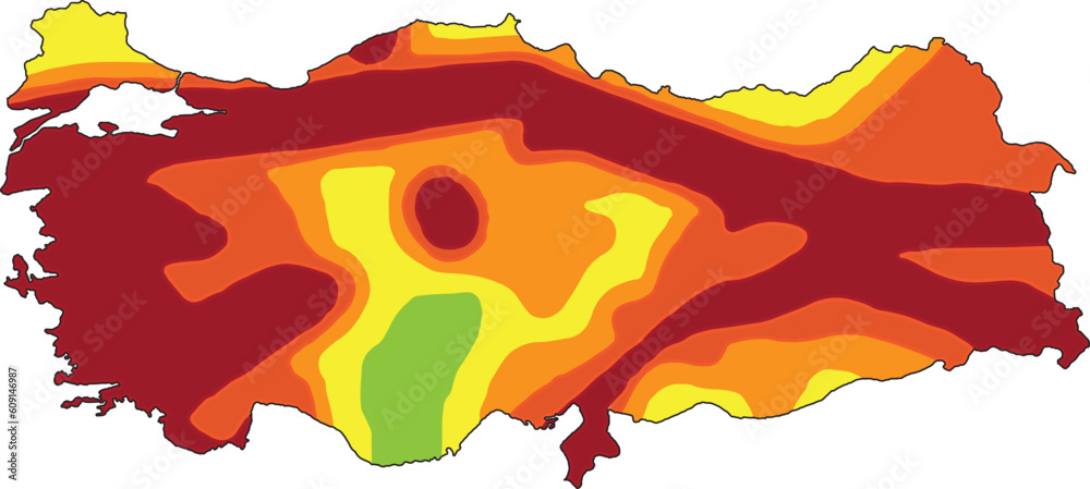 Türkiye central fault line. Centerline map of affected and earthquake ...