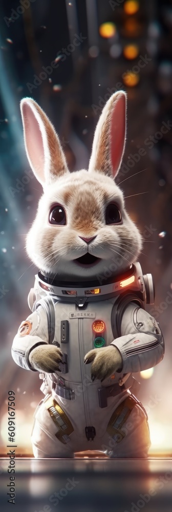 Adorable Astronaut Bunny: Tiny Marvel in Dramatic Cinematic Lighting ...