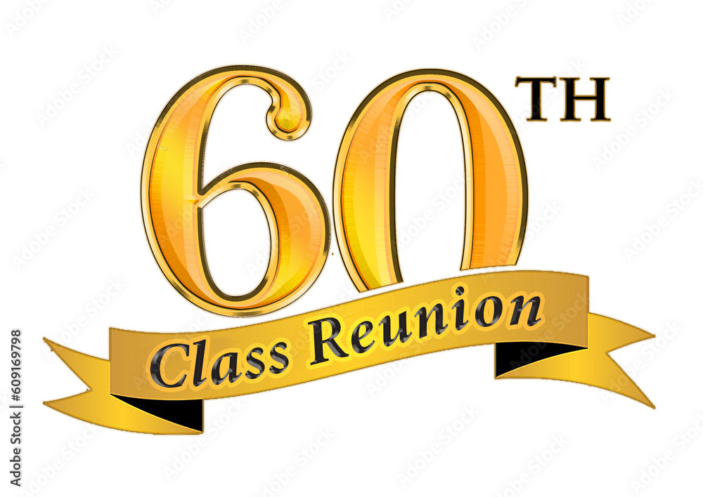 60th Class Reunion Anniversary Gold Banner Icon Stock Illustration ...