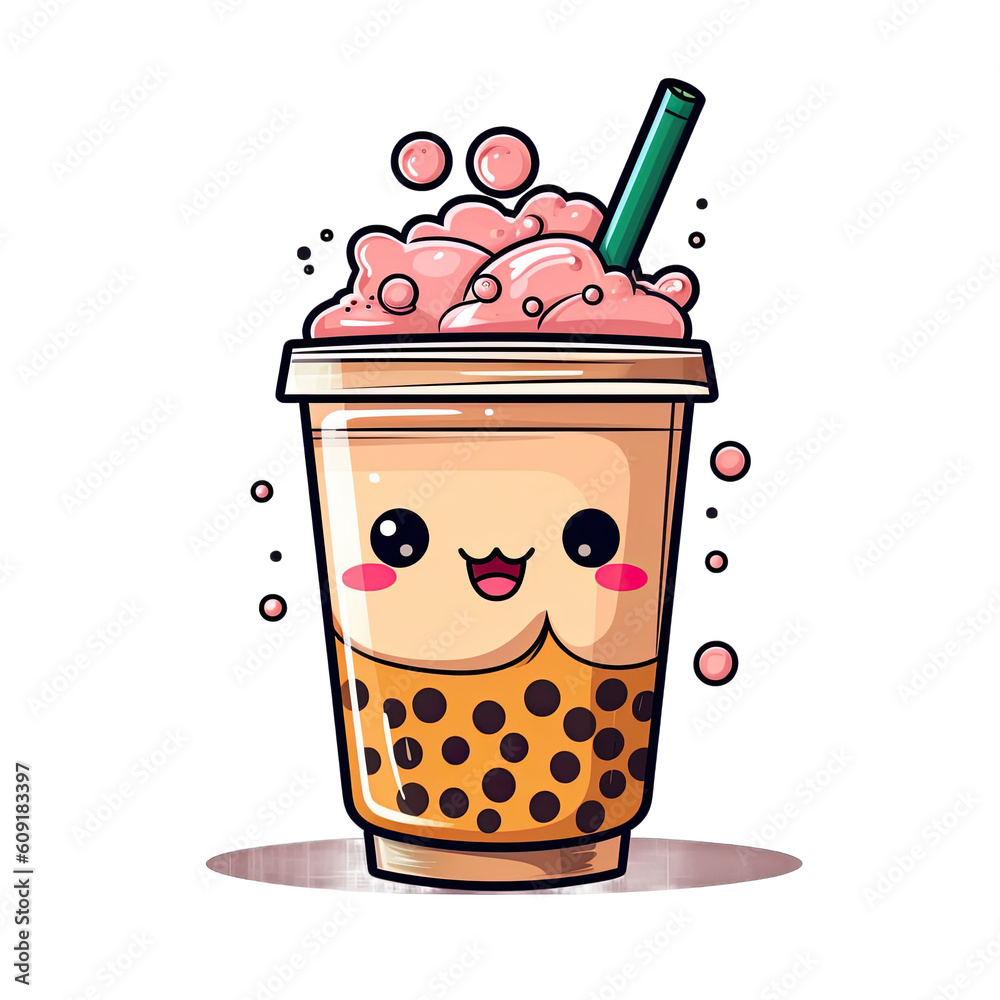 Kawaii Boba Tea ClipArt With transparent background Stock Photo | Adobe ...