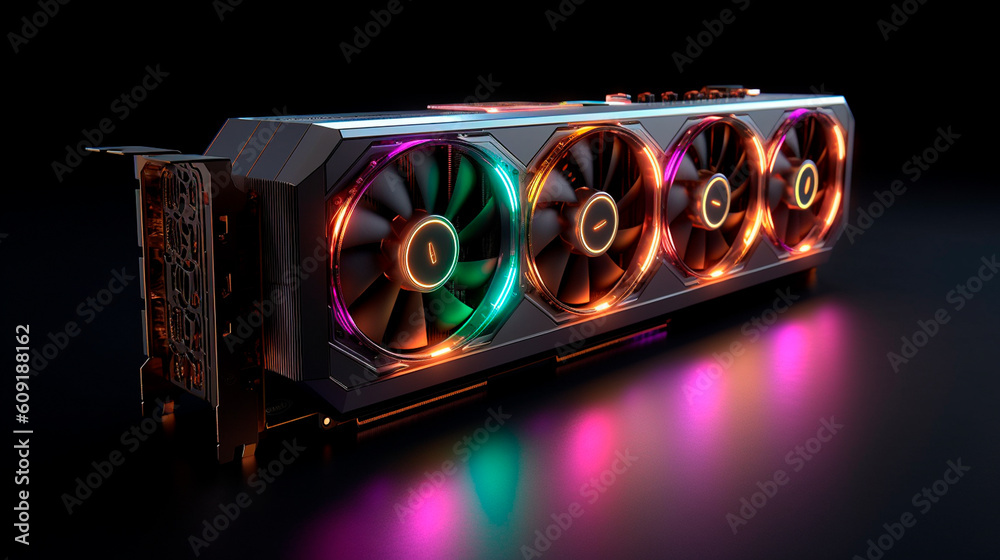 Concept Of A Modern High End Gpu Featuring Impressive Rgb Lighting