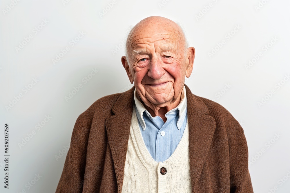 Lifestyle portrait photography of a grinning 100-year-old elderly man ...