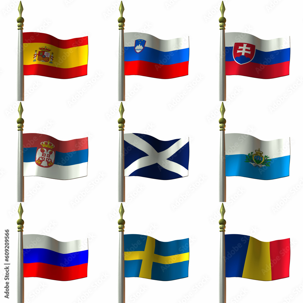 Flags of nations, provinces, principalites and other territories in the ...