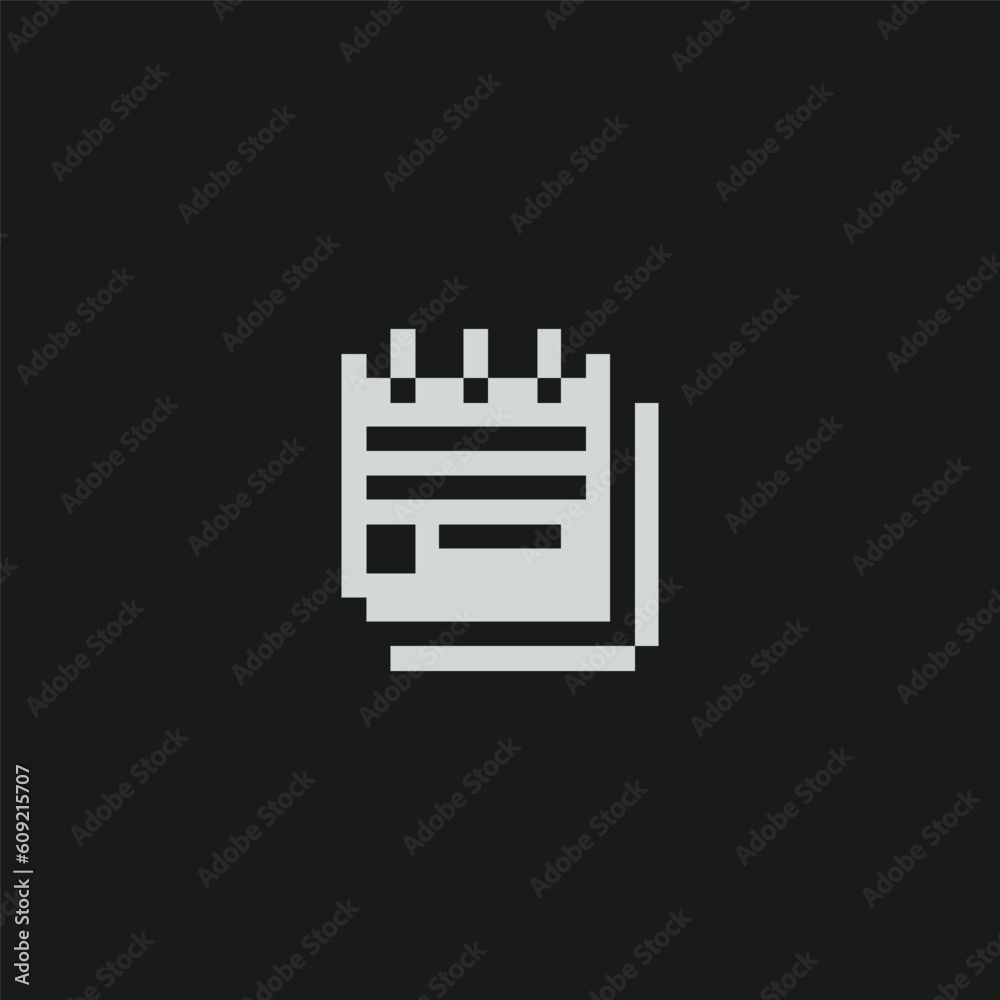 this is file icon 1 bit style in pixel art with white color black ...