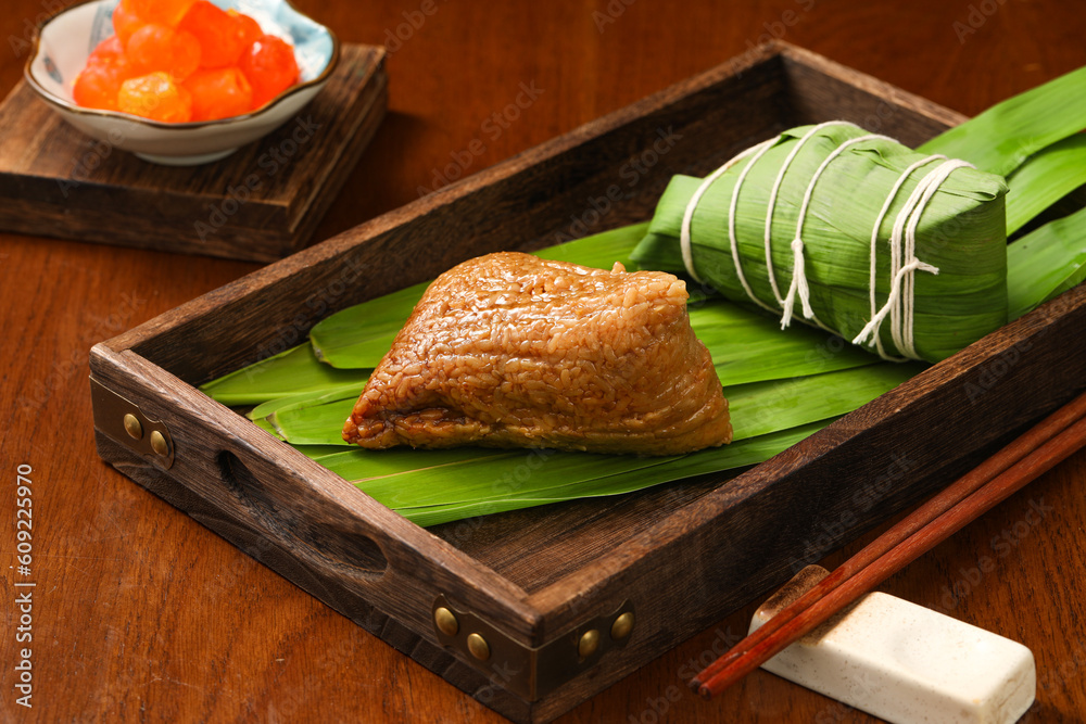 zongzi, rice dumplings,Made with glutinous rice and meat or egg yolk ...