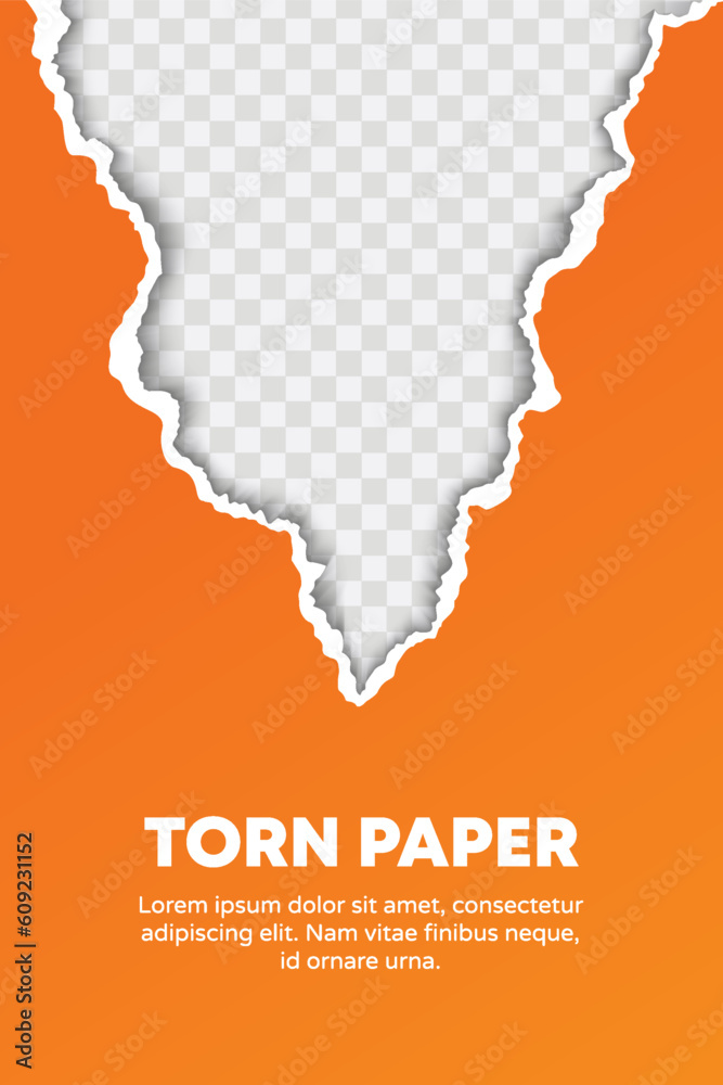 Vector torn paper triangle background with transparency place for your ...