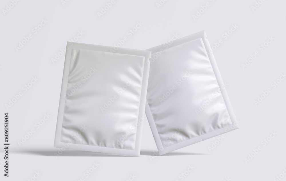 Sachet white color and realistic texture with a look good wrap Stock ...