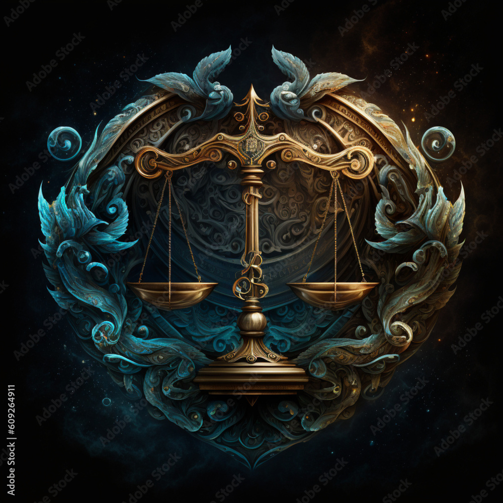 Vintage scales - illustration of the symbol of justice and balance ...