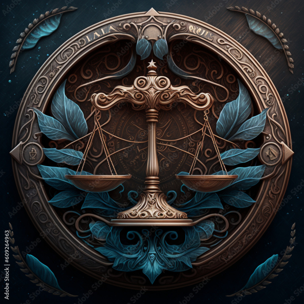 Vintage scales - illustration of the symbol of justice and balance ...