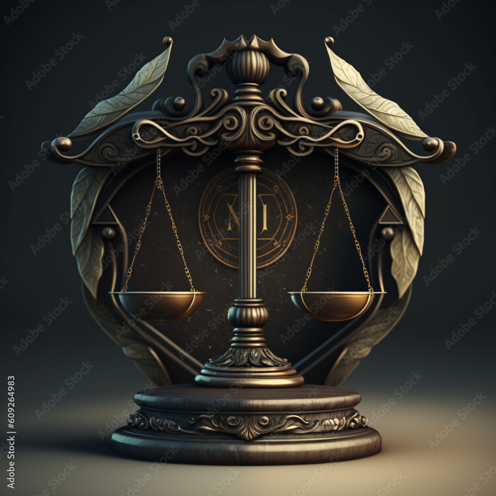 Vintage scales - illustration of the symbol of justice and balance ...