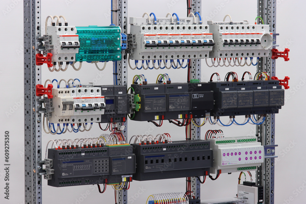 Fotografia do Stock: Electric switchboard with automatic current ...