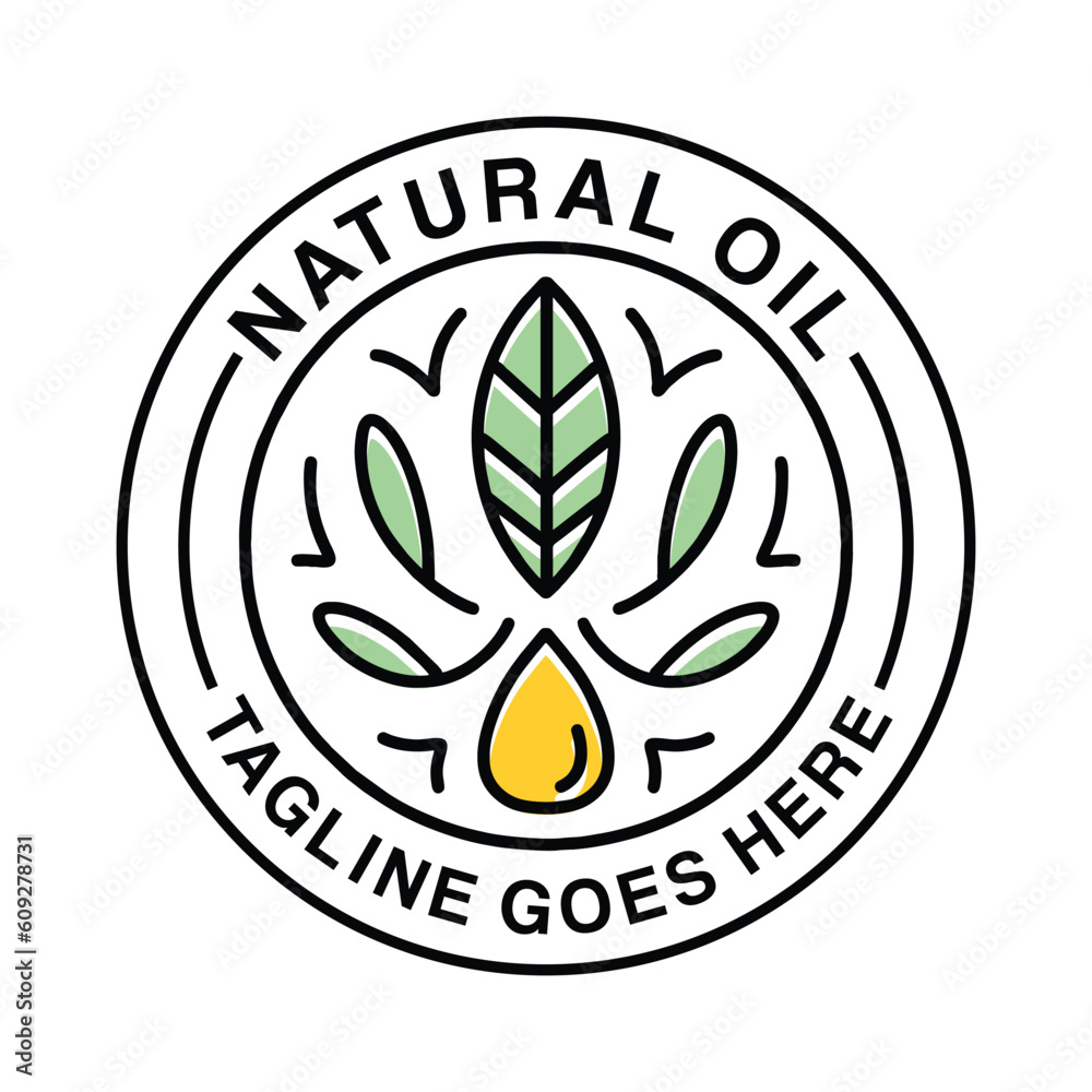 Organic Natural Oil Logo Vector Graphic Design illustration Vintage ...