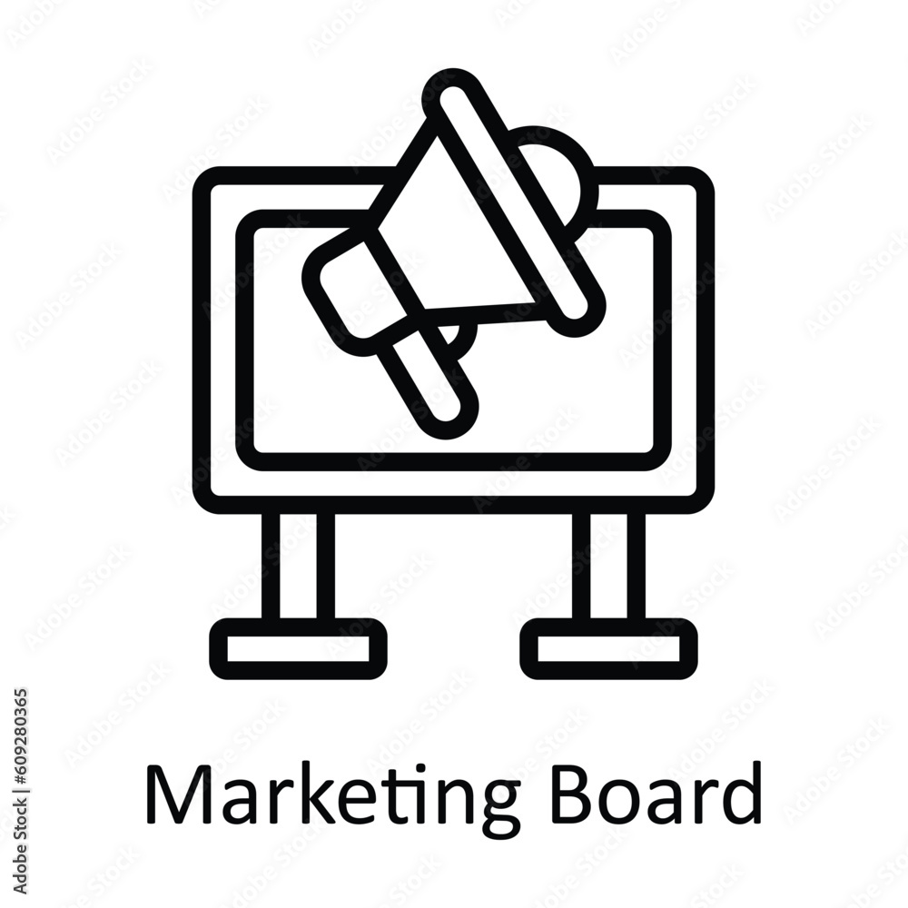 Marketing Board Vector outline Icon Design illustration. Digital ...