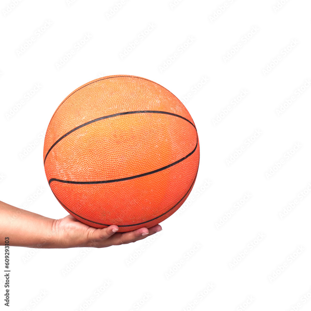 hand holding basketball ball On transparent background (png), easy for ...
