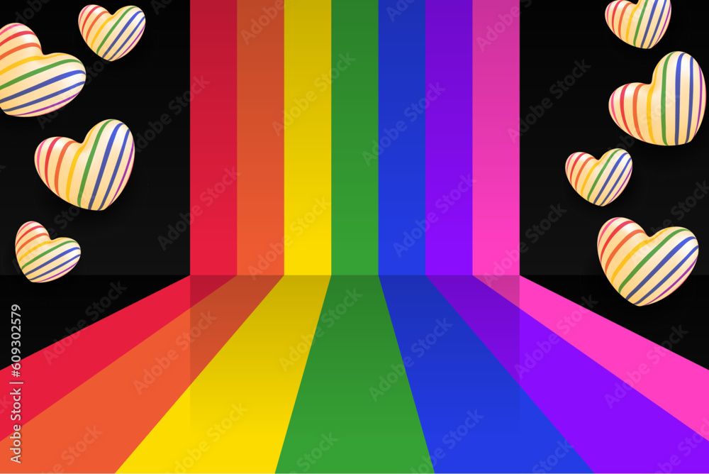 LGBT Pride Month. Colorful rainbow color background. Design with ...