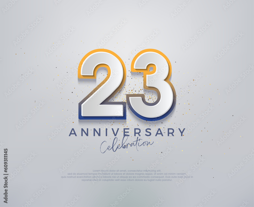 Modern and colorful, premium vector design for 23rd anniversary ...