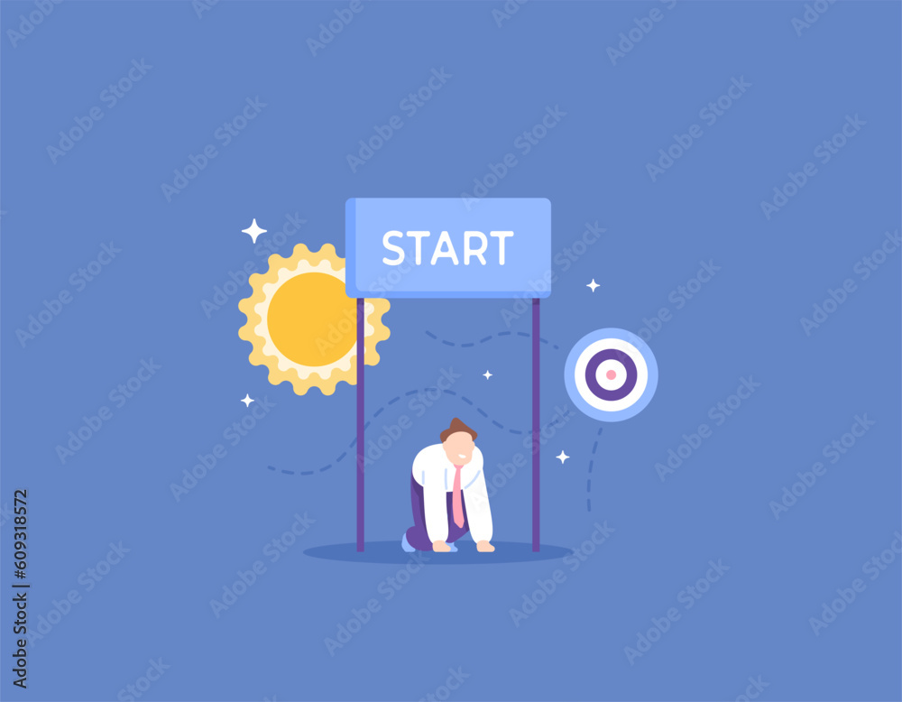 get ready to start the day. a businessman wants to start a new business ...
