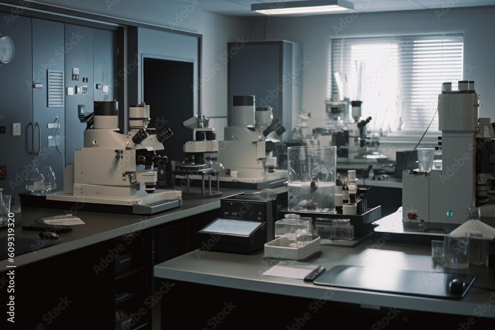 nanotechnology materials science laboratory, with instruments and ...