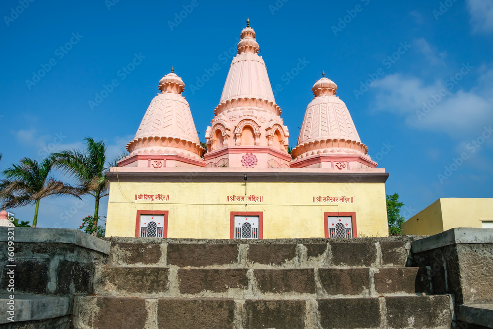 Pune, India - June 03 2023: Hindu Temple at Tulapur near Pune India ...