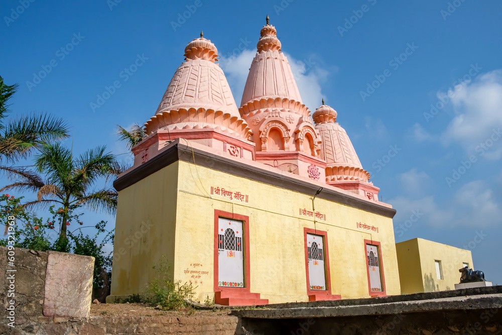 Pune, India - June 03 2023: Hindu Temple at Tulapur near Pune India ...