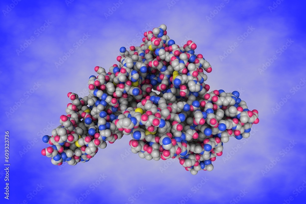 Human serum albumin complexed with hexadecanoic acid (palmitic acid ...
