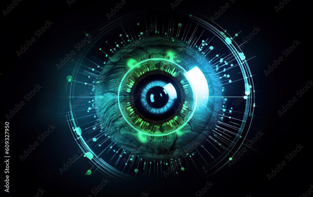 Retina scanner made with a modern technological solution. Cybersecurity ...