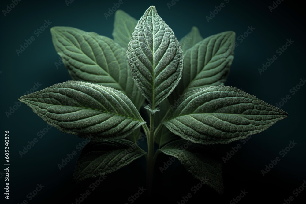 An artistic photo of Salvia divinorum (Diviner's Sage), highlighting ...