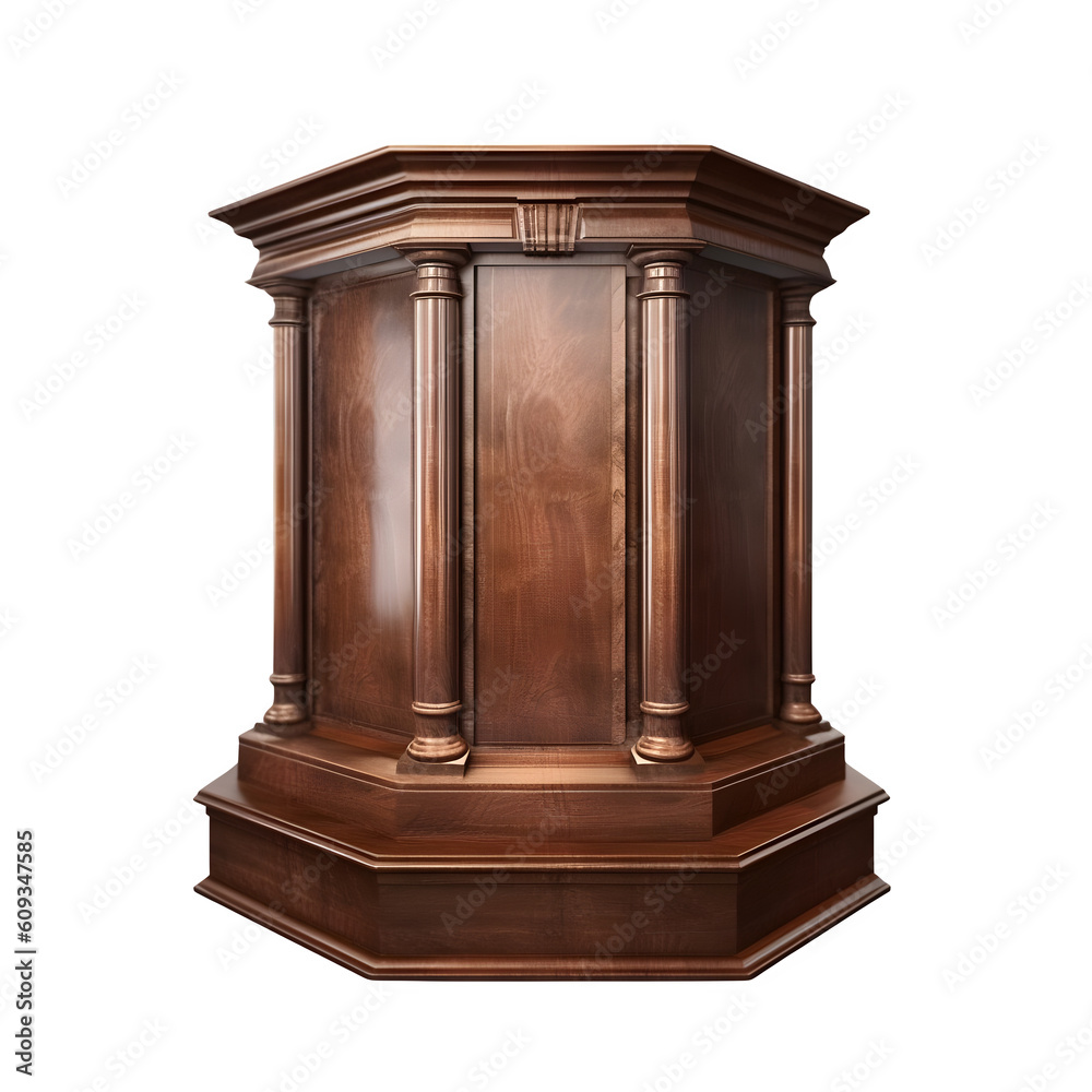 Shiny wooden Pulpit, png file. Transparent Background with generative ...