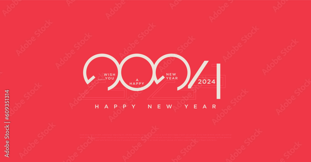2024 new year with a simple color combination, only two colors.. Stock ...
