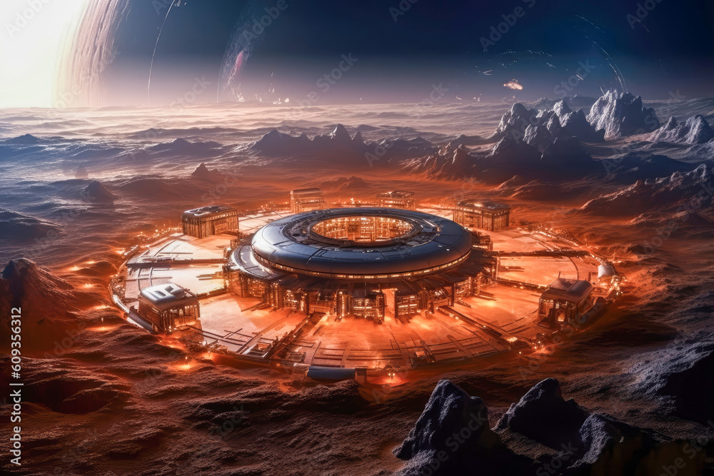 Space base dedicated to mining rare earth elements from the surface of ...