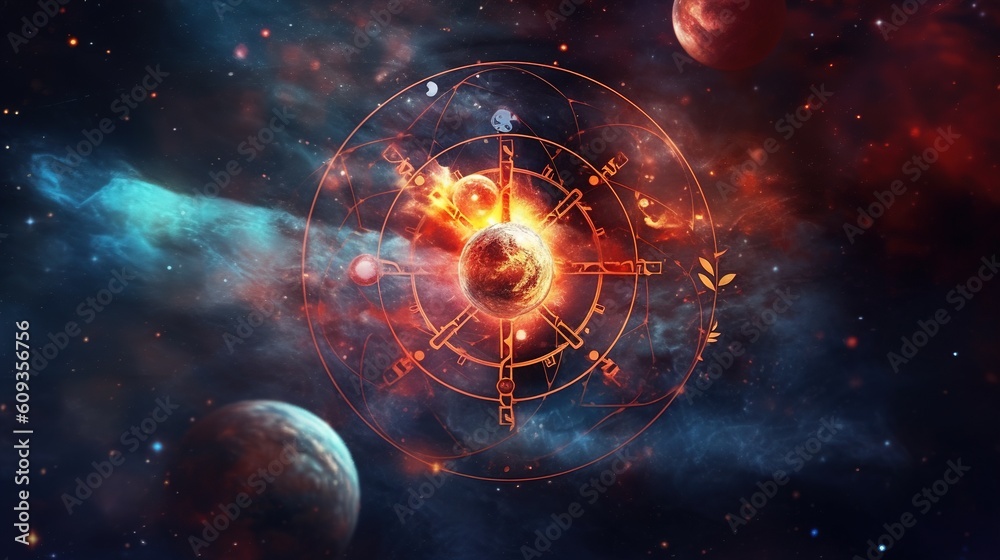 Cancer crab zodiac sign against space nebula background. Astrology ...