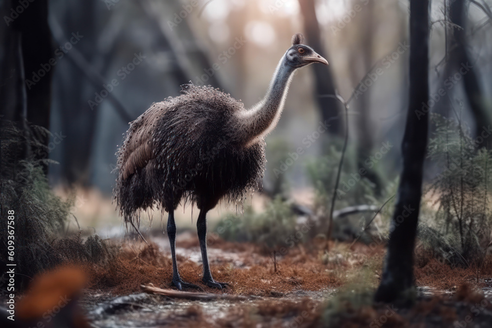 Moa, a giant flightless bird that once roamed the forests of New ...