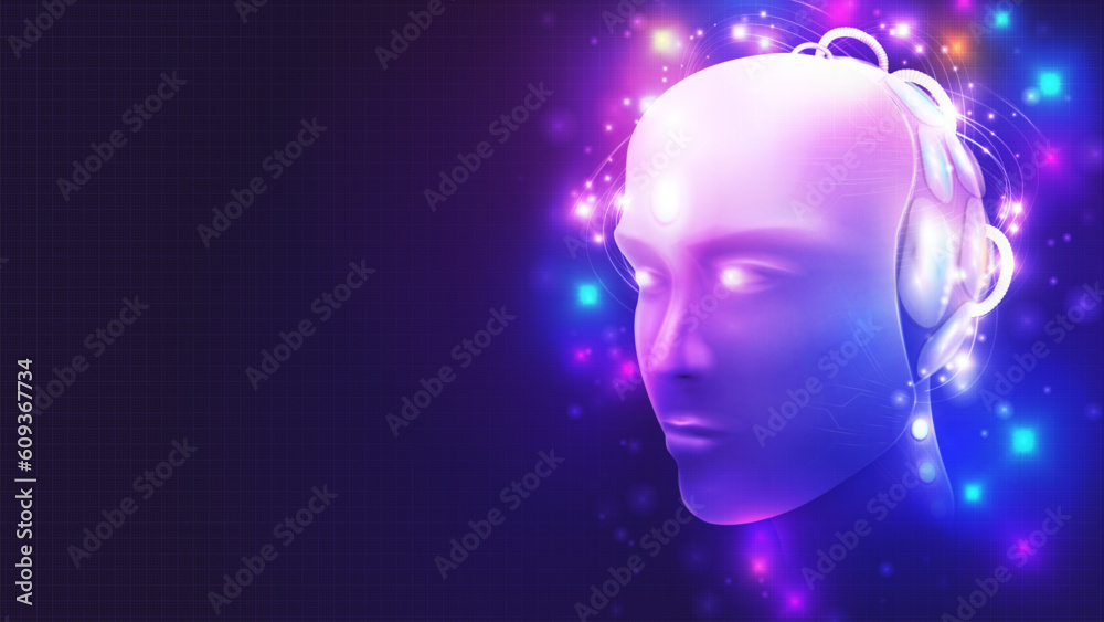 Artificial intelligence with neural network. AI with Digital Brain is ...