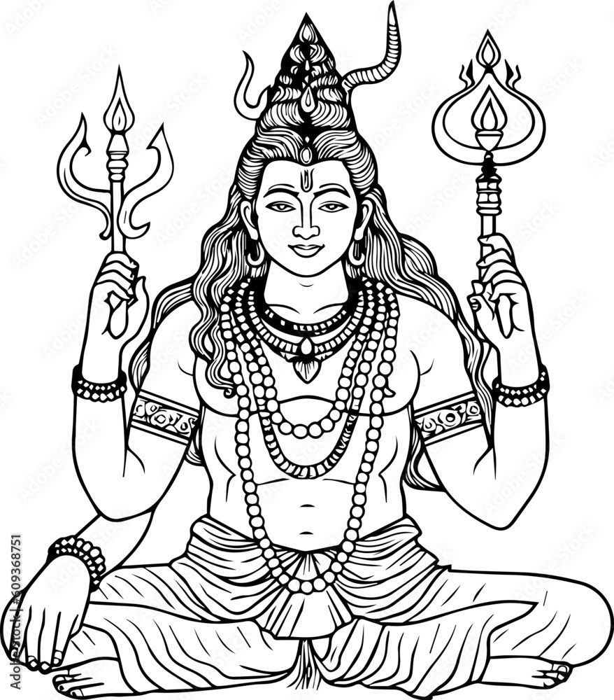 Hindu god shiva mahakaal images Stock Vector | Adobe Stock