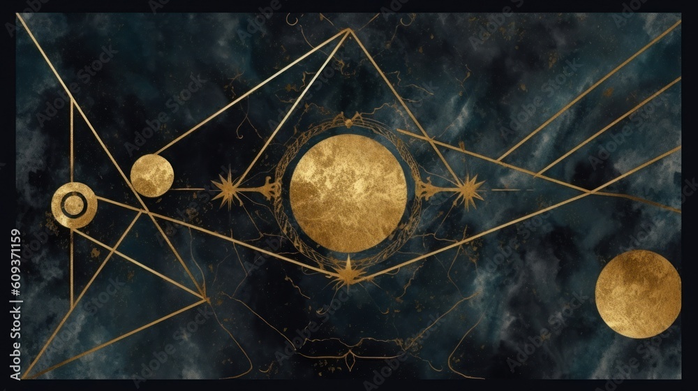 abstract cosmic background with gold metallic foil and marbled textures ...