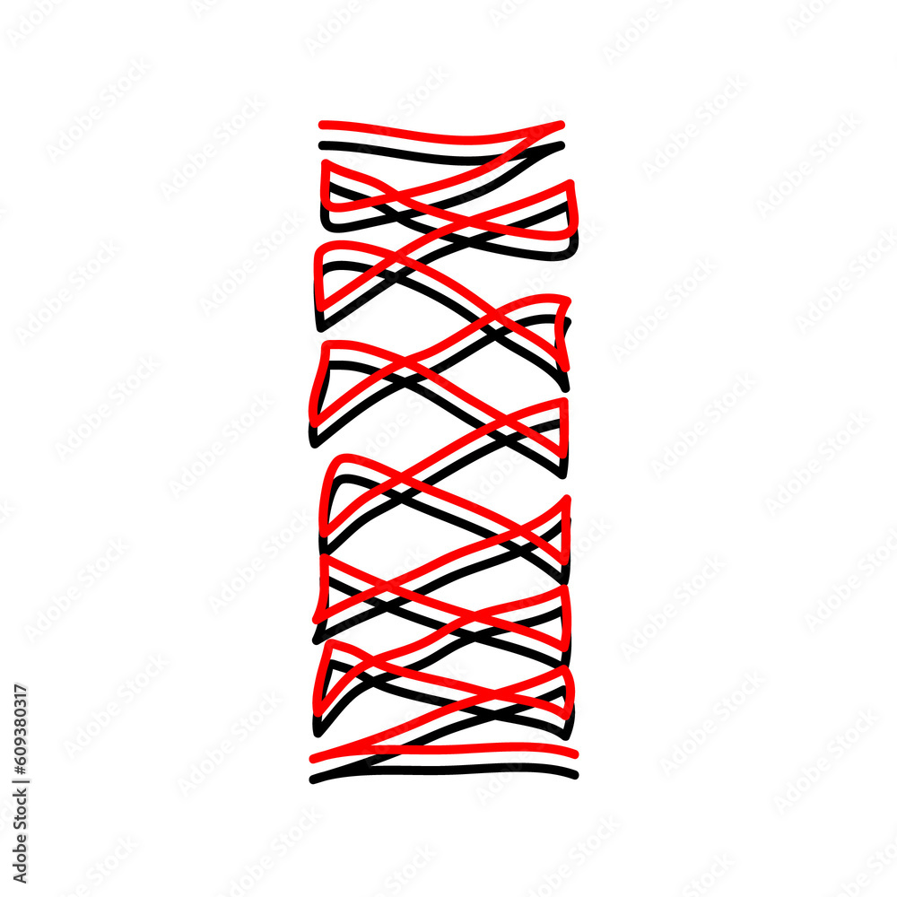 Black and red abstract doodle square element design transparent ...