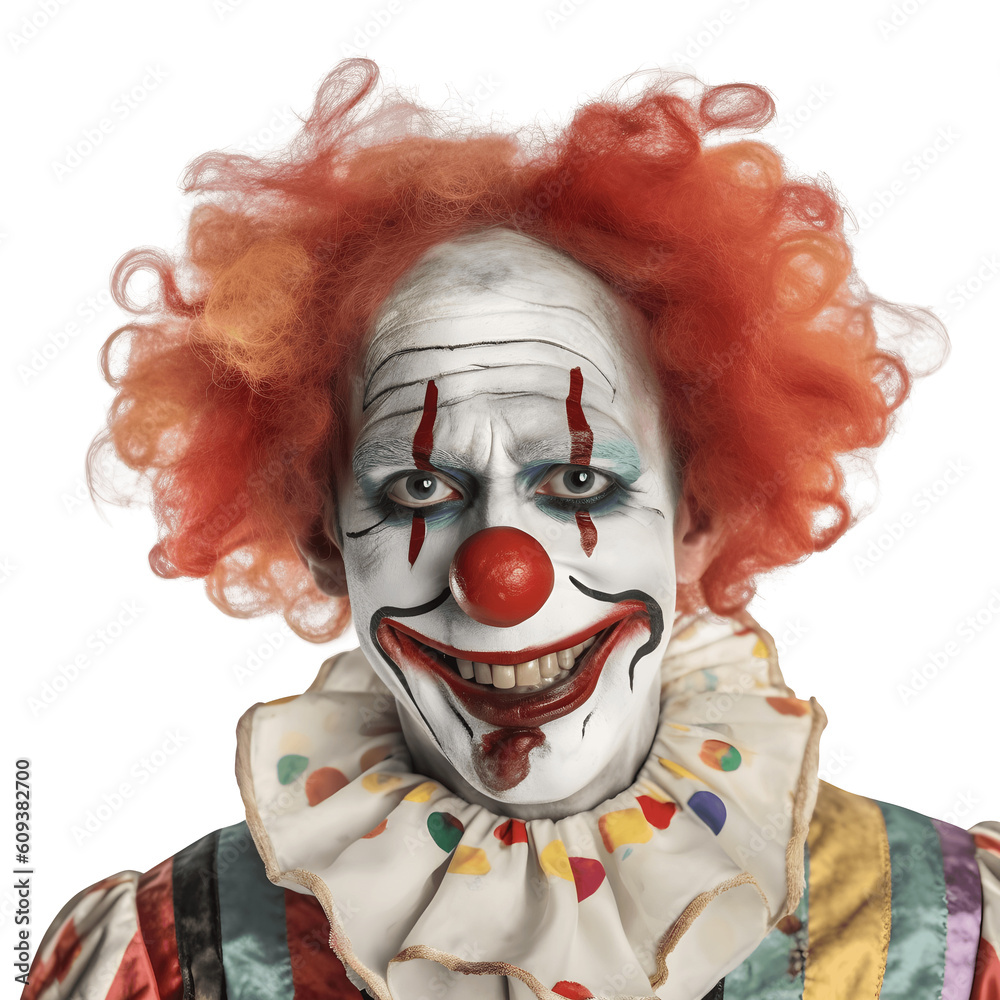 face of Clown dressed in clown costumesmiling, png file. Transparent ...