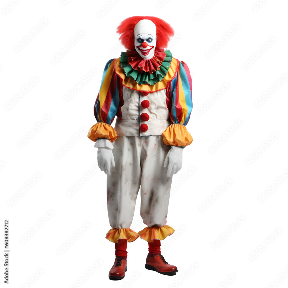 full body of a Clown dressed in clown costume, png file. Transparent ...