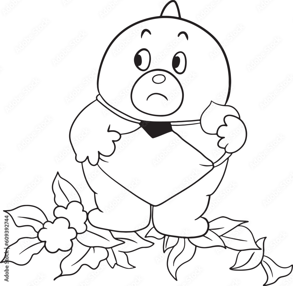 dinosaur cartoon doodle kawaii anime coloring page cute illustration ...