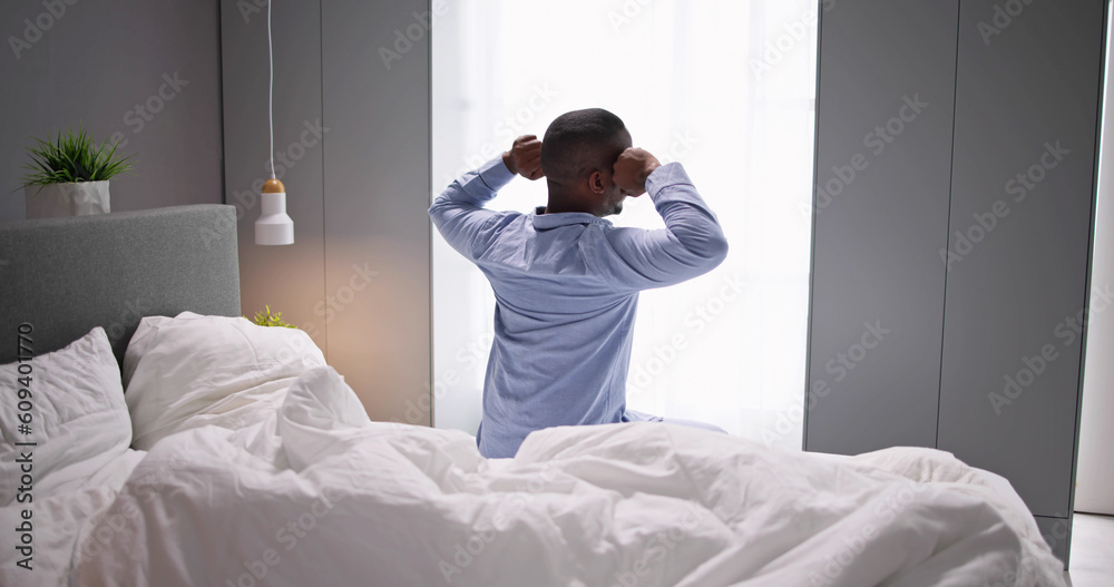 Man Waking Up Happy