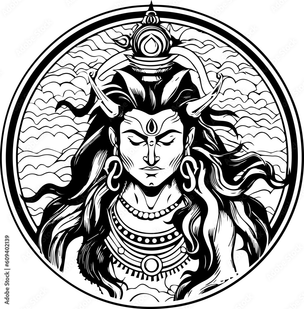 Hindu god shiva mahakaal images Stock Vector | Adobe Stock