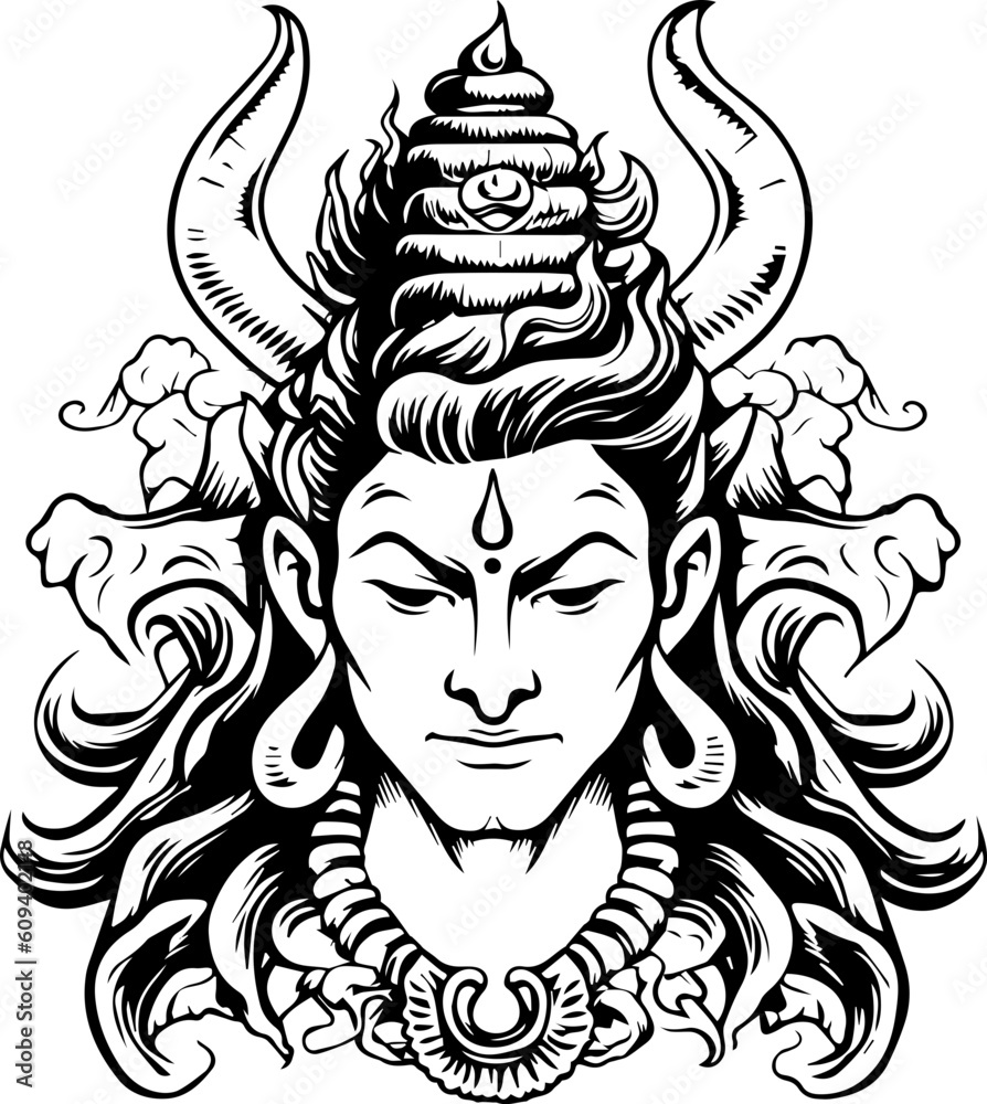 Hindu god shiva mahakaal images Stock Vector | Adobe Stock