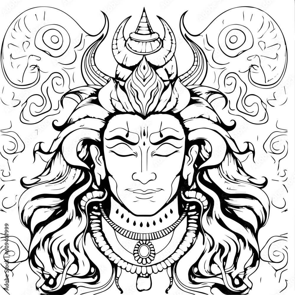 Hindu god shiva mahakaal images Stock Vector | Adobe Stock