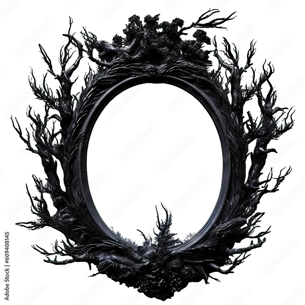 Dark Gothic Fantasy Ornate Picture Swirl Frame on transparent ...