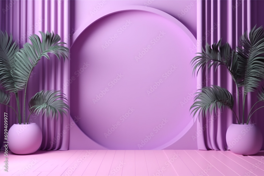 Abstract purple studio background for product presentation. Empty room ...