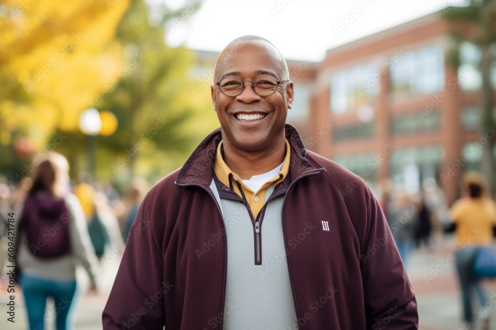 Medium shot portrait photography of a grinning man in his 50s that is ...