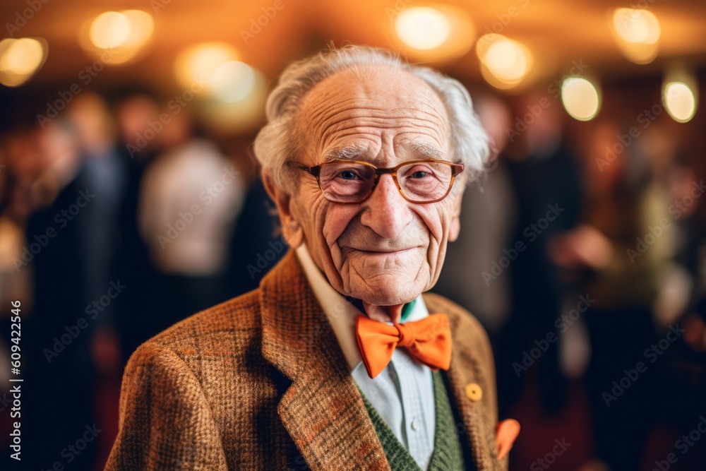 Close-up portrait photography of a pleased 100-year-old elderly man ...